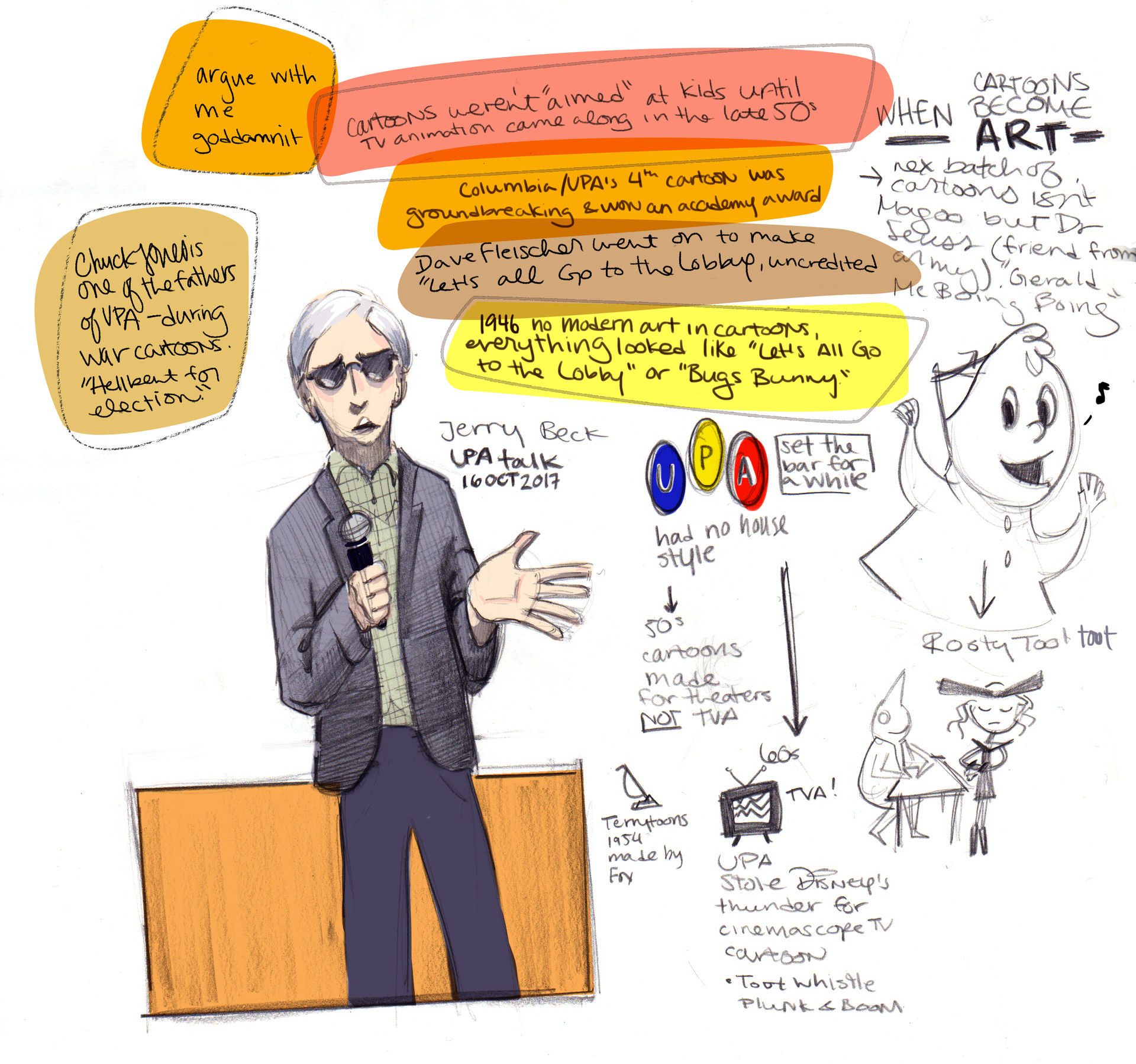 ArtStation - Jerry Beck UPA talk - visual notetaking