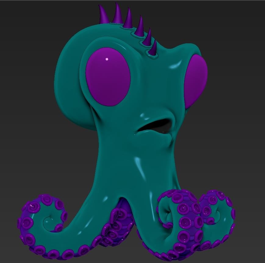 ArtStation - Octopus Character model practice inside Zbrush.
