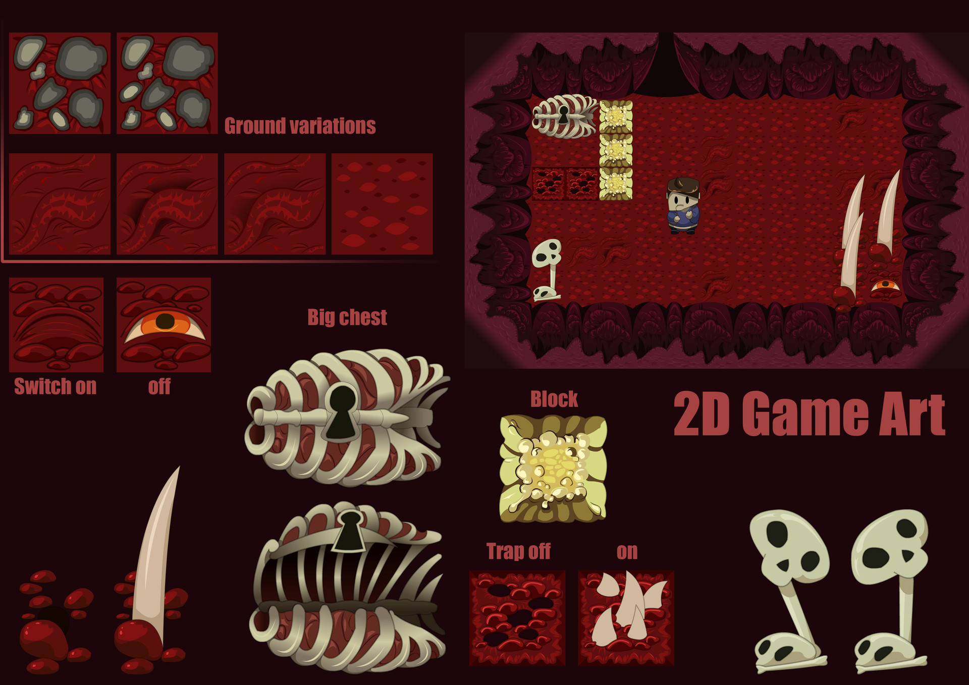 ArtStation - 2D Game Art - Eat your Meat!