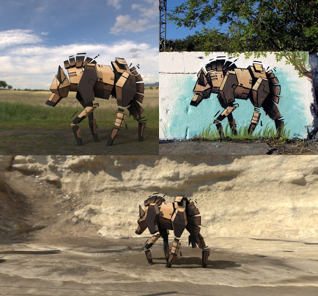 ArtStation - 3D Graffiti Mech Wolf