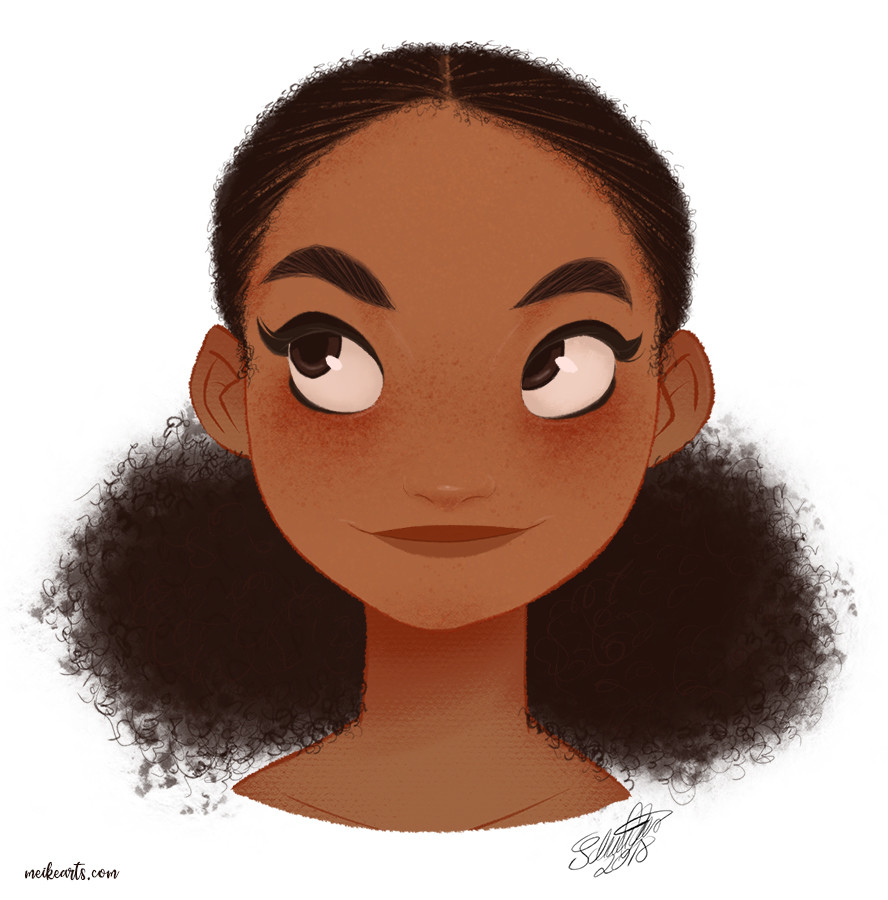 how to draw curly hair in a bun