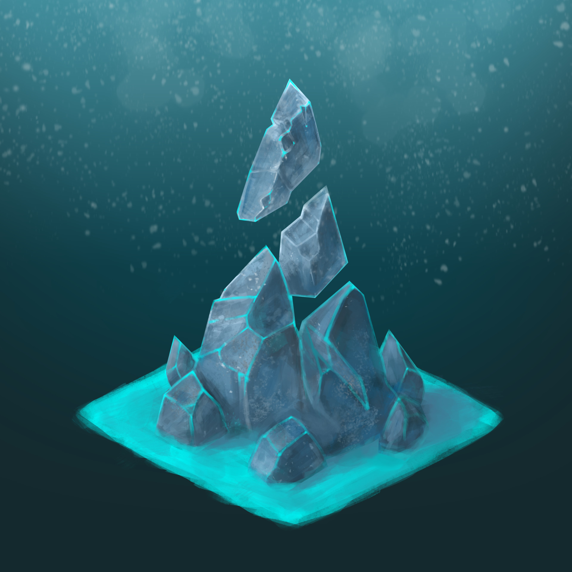ArtStation - ISOMETRIC STUDY - Frozen Mountain