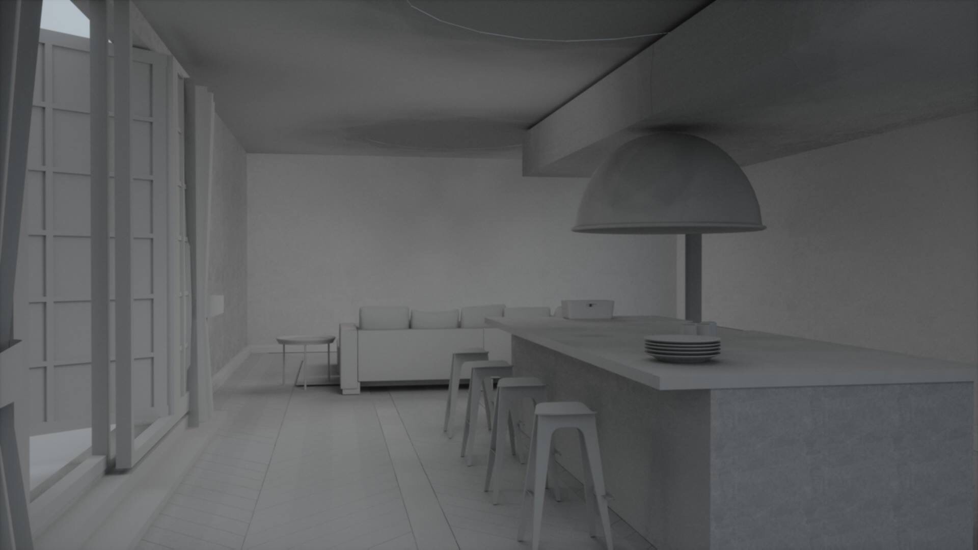 ArtStation - Technical Render, Kitchen visualisation stage one