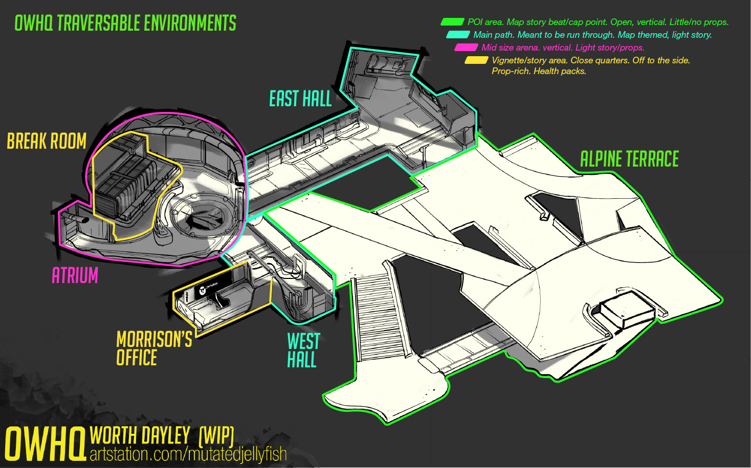 Worth Dayley - Overwatch HQ on 80 Level - Work In Progress - "Creating ...