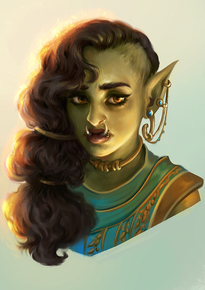 ArtStation - Hal-orc sorcerer (commission)