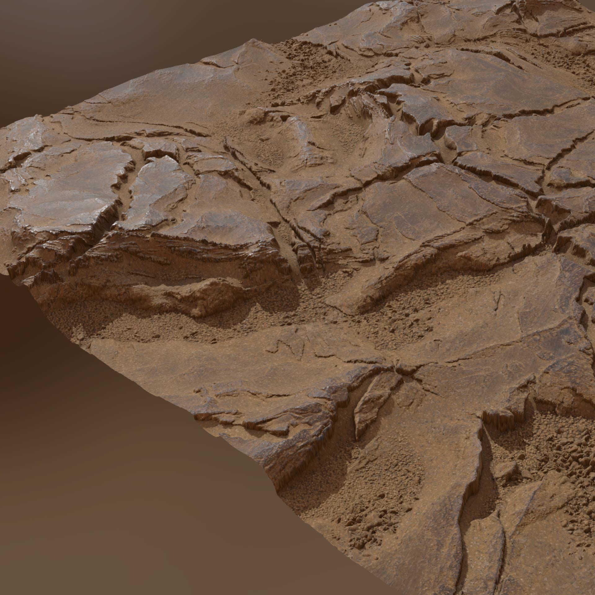 Tom Jacobs - Eroded layered Desert Rocks in sand