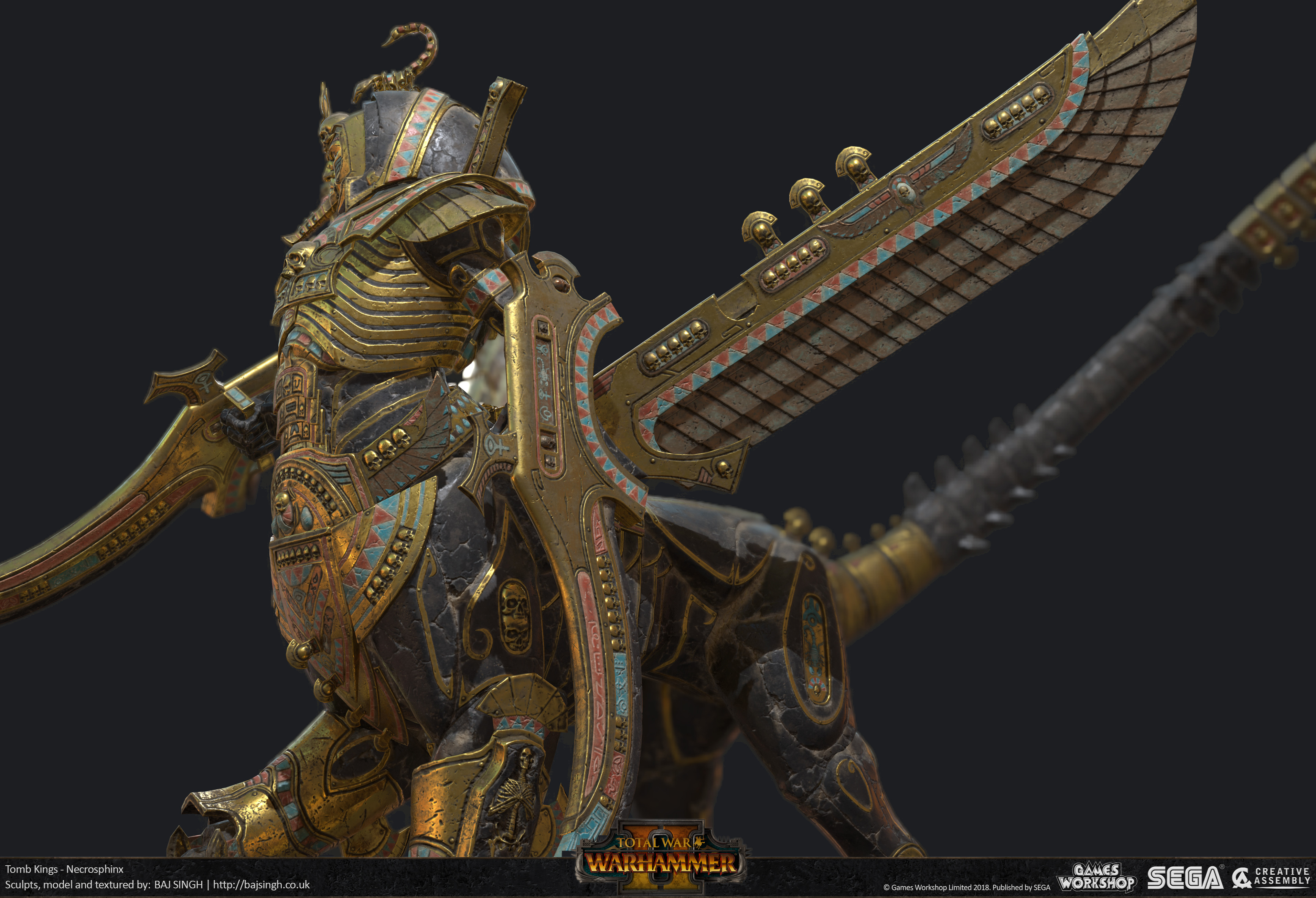 Art of Baj - "Necrosphinx": Total War: Warhammer 2 - Tomb Kings DLC.