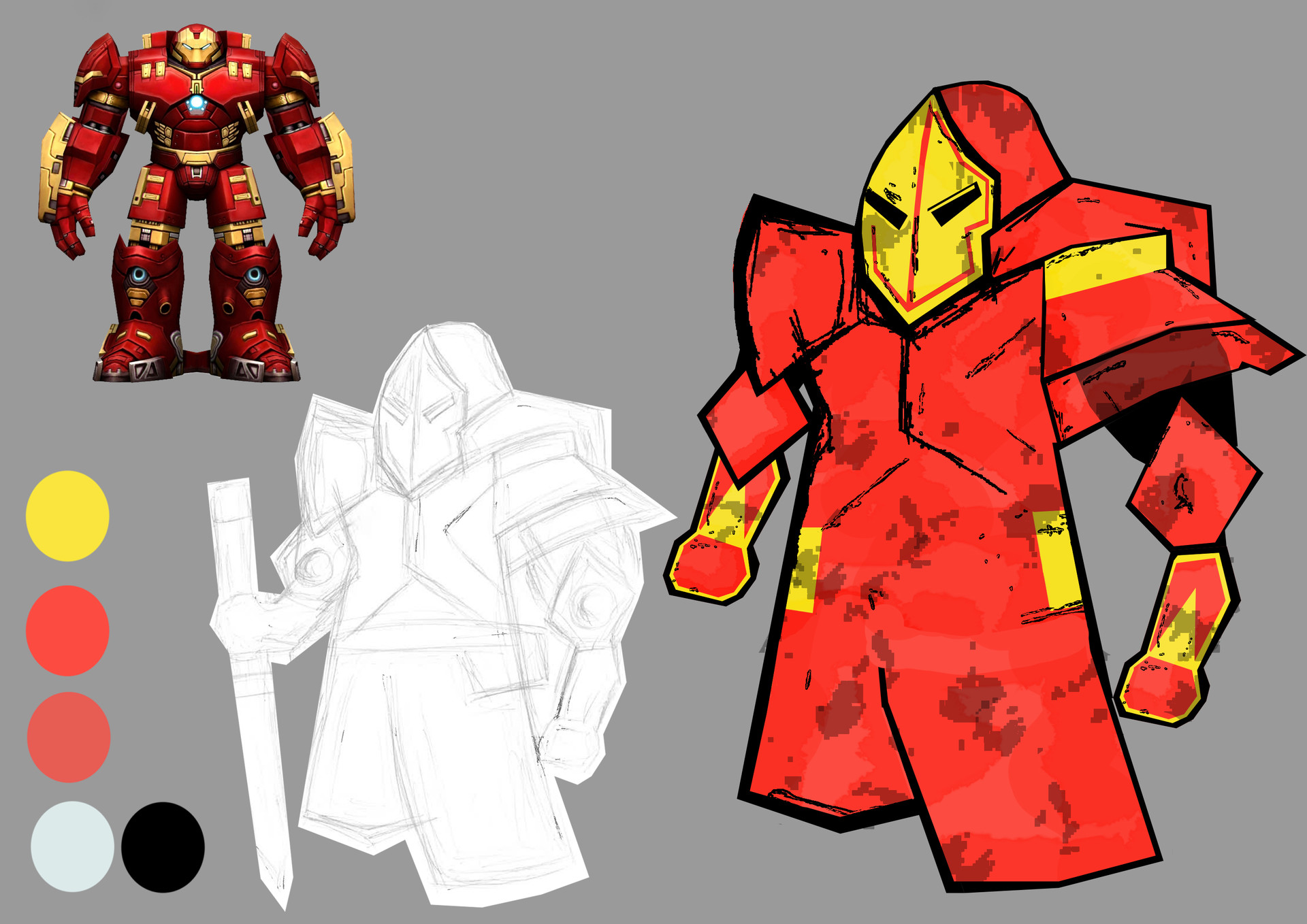 ArtStation - Iron Man Knight concept design inspired by the "HulkBuster"