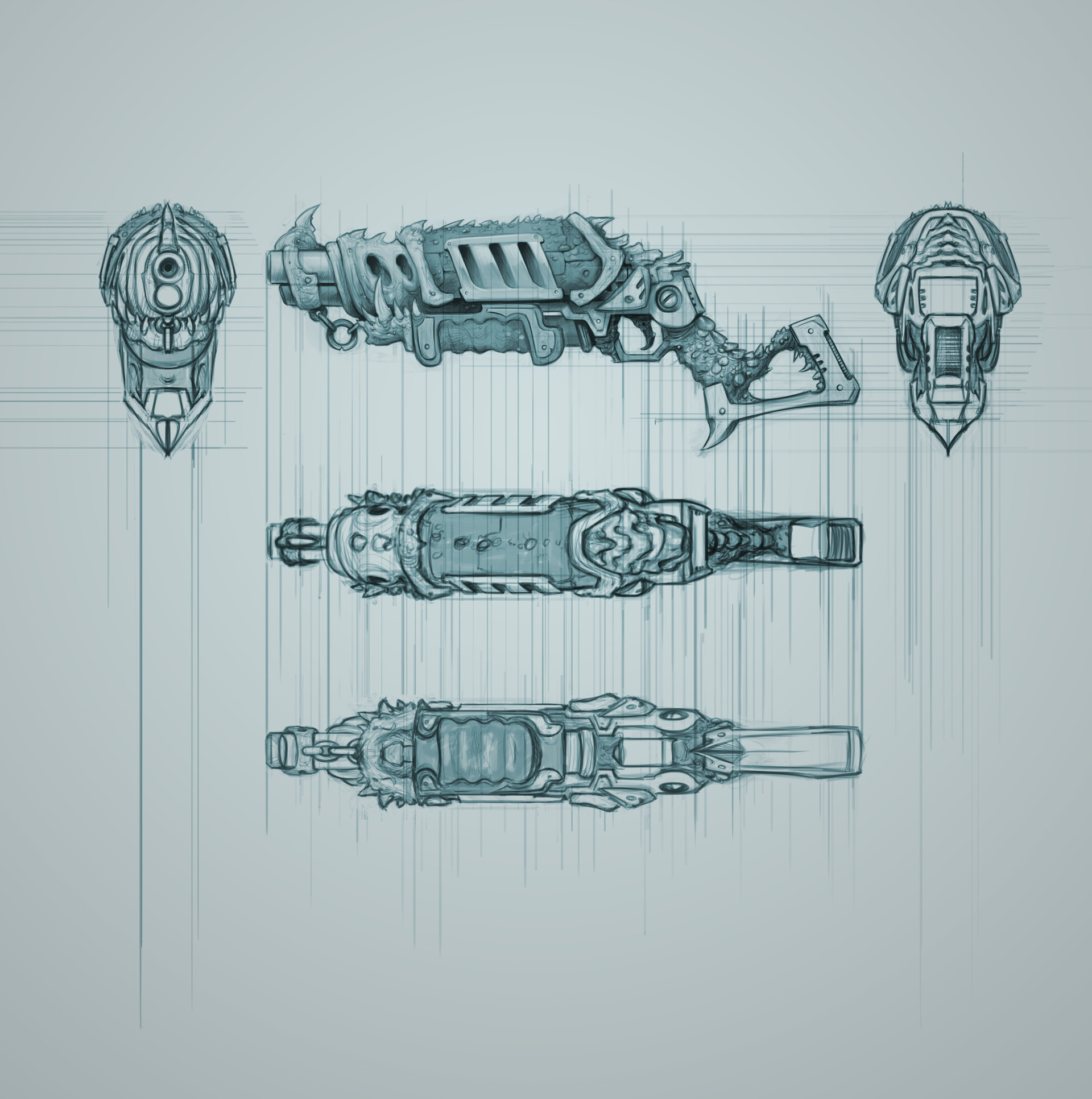 ArtStation - Weapon 1 Shotgun > Hellbound weapon: Simple Shotgun