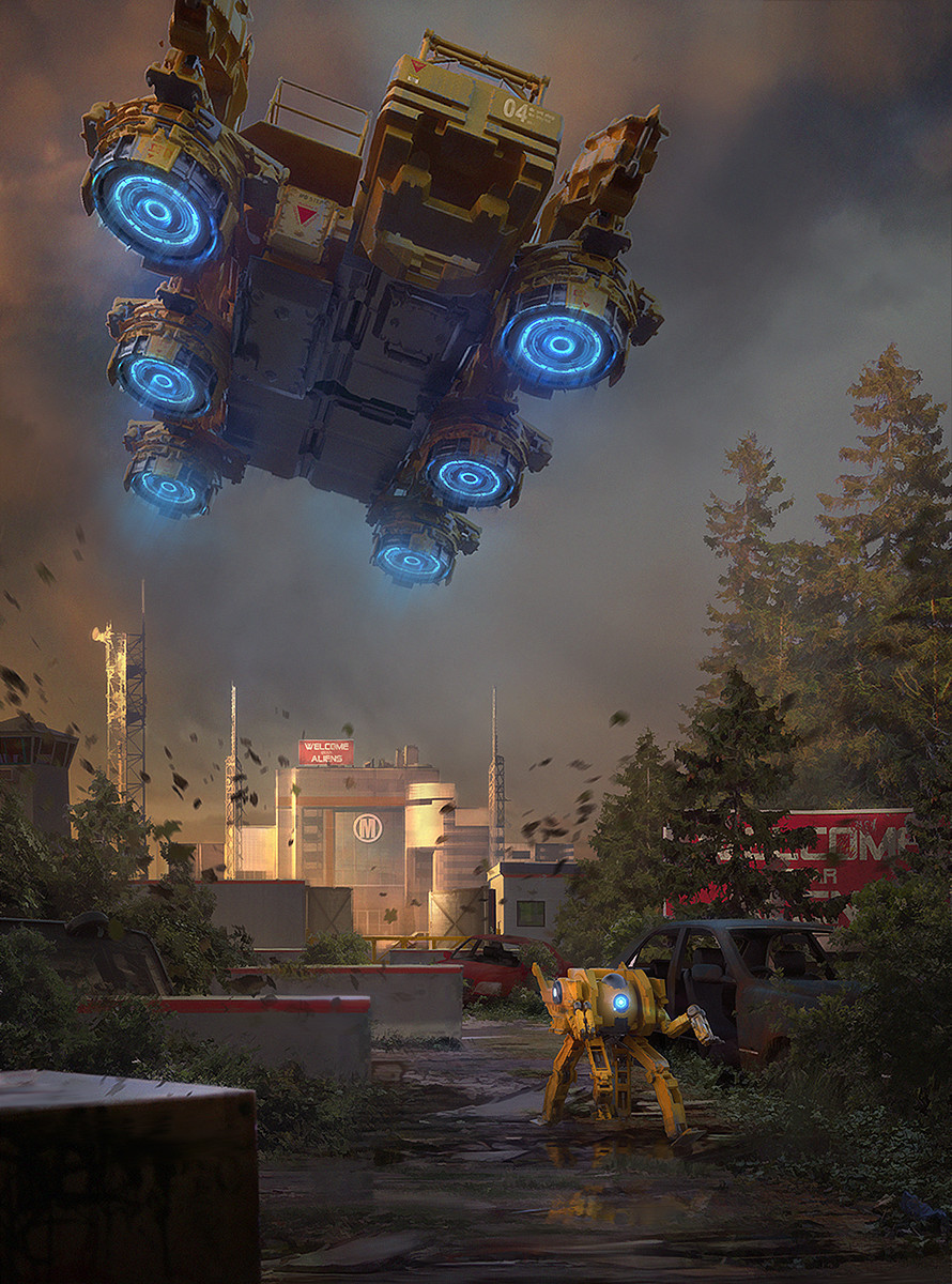 ArtStation - Hovercraft and Scout Mech