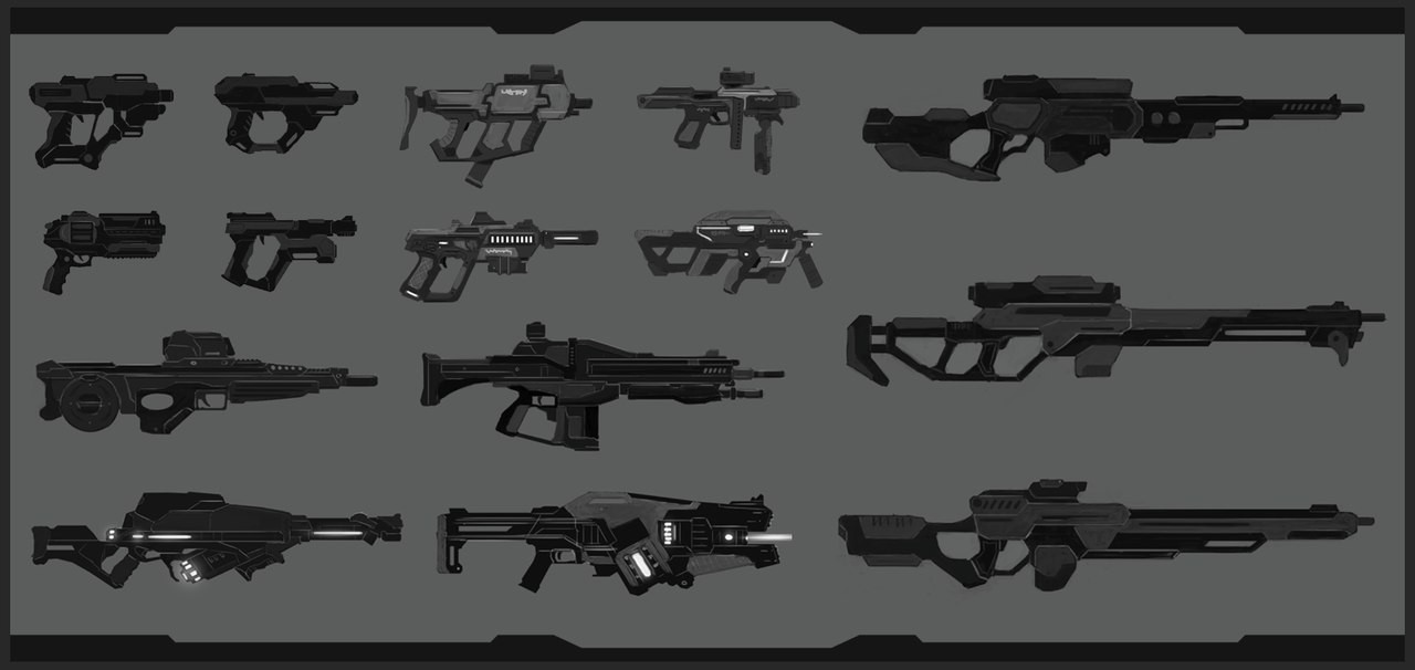 ArtStation - Quick weapon concepts for the project "CyberUnity: Biogenesis"