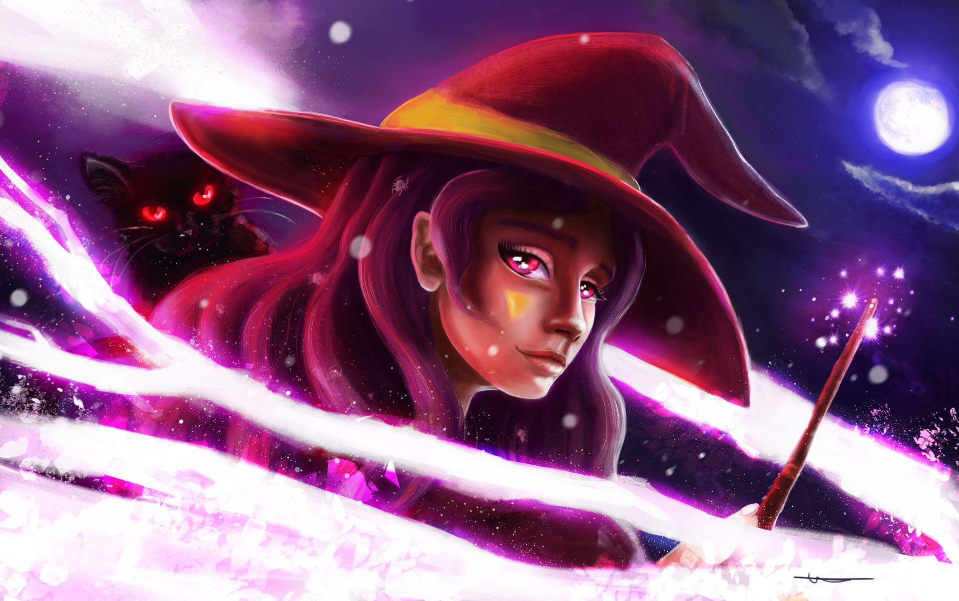 ArtStation - The Witch and the Cat