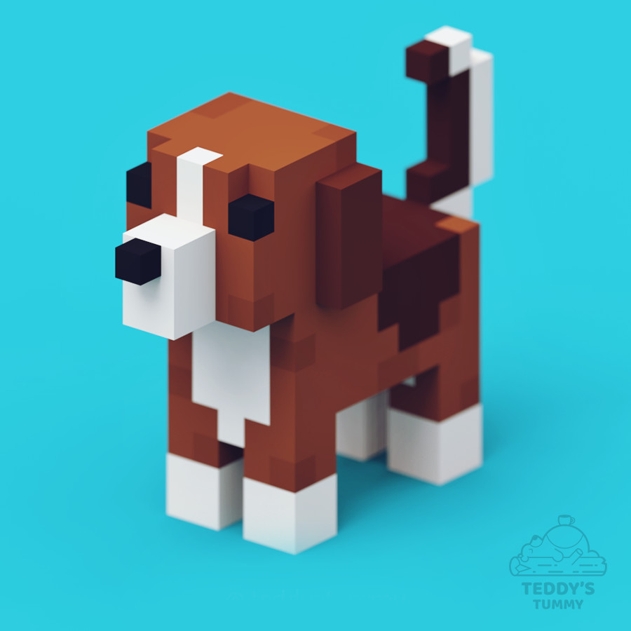 Voxel Beagle - 3D model by TeddysTummy [9493a35] - Sketchfab
