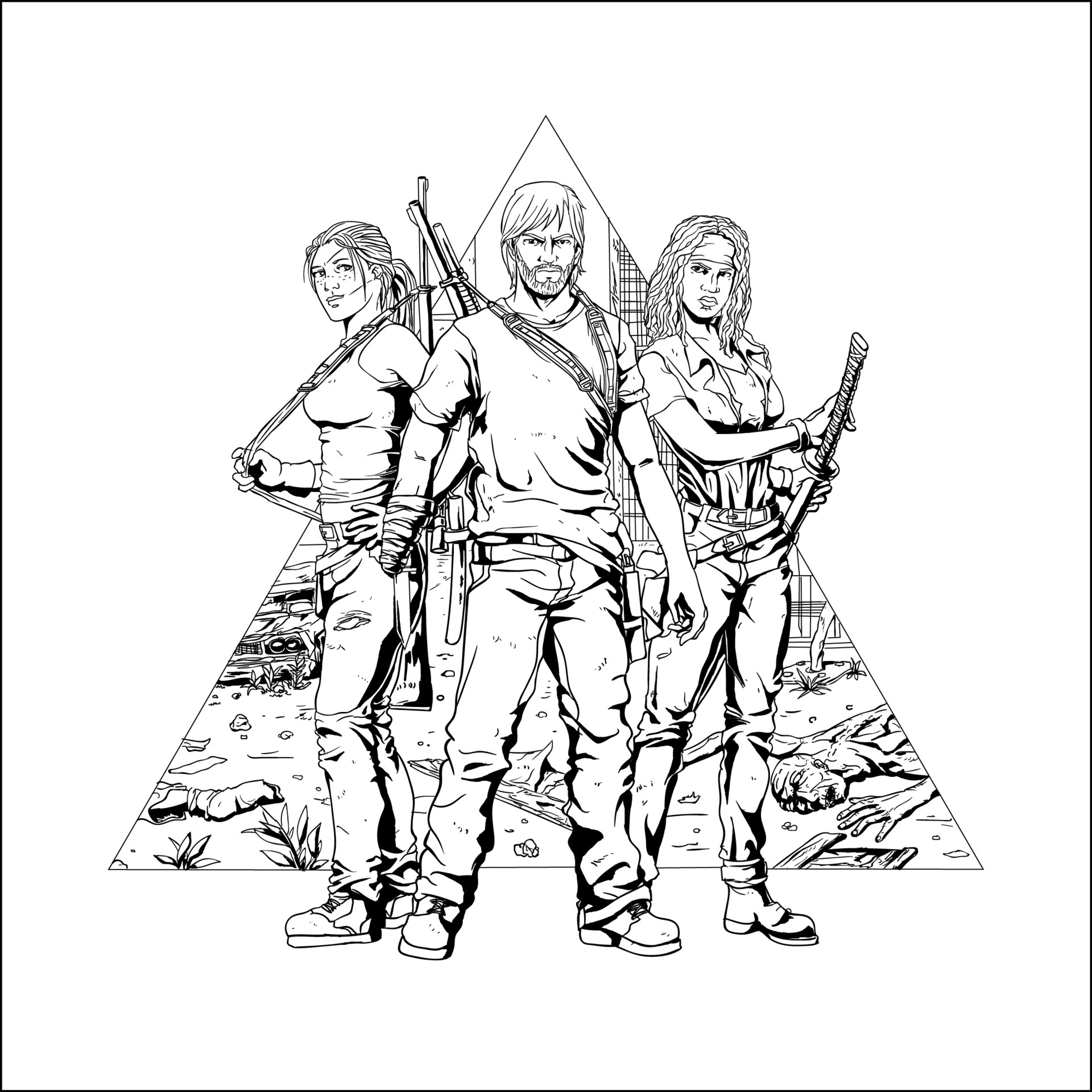 printable walking dead coloring pages