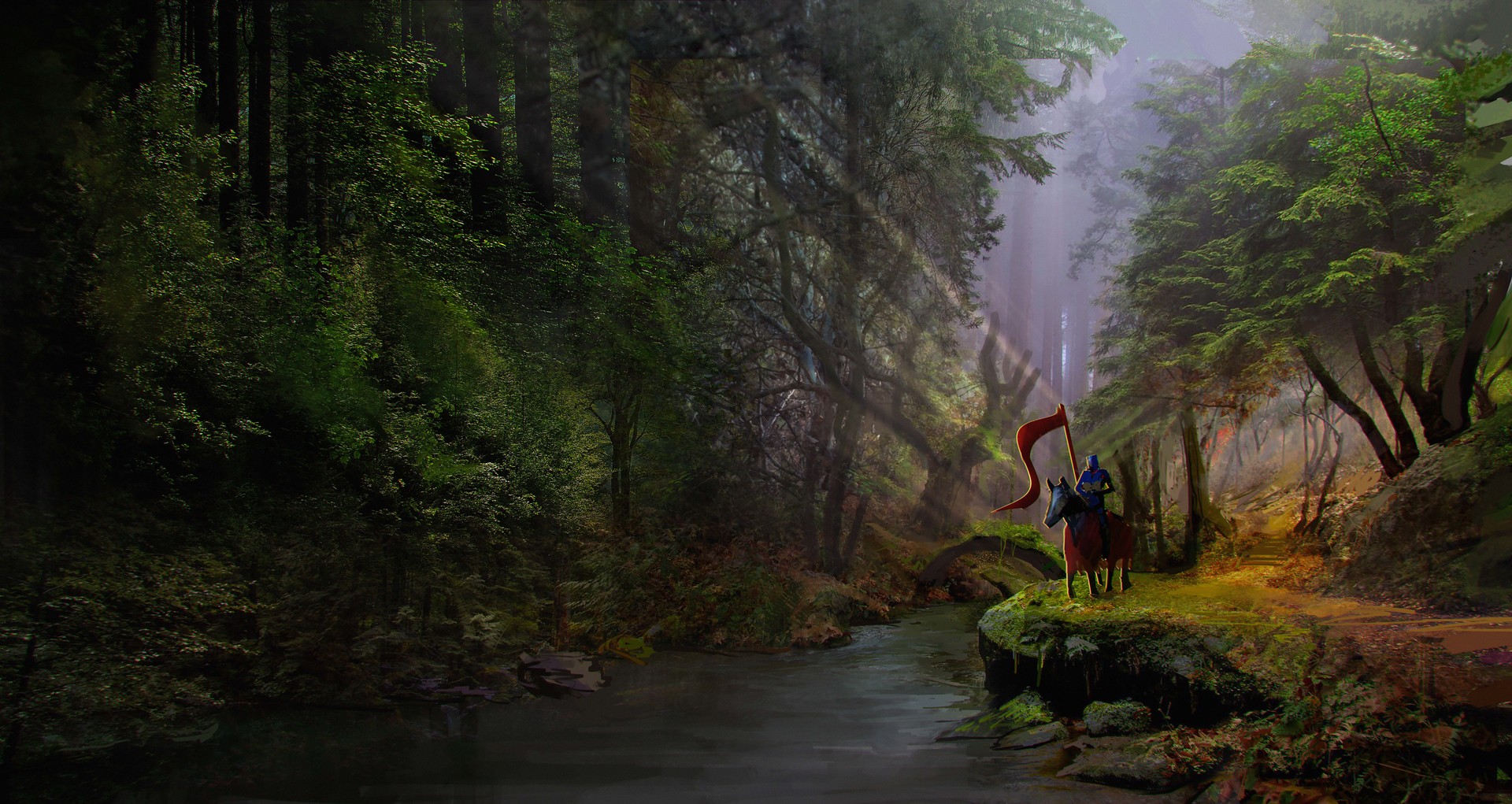 ArtStation - River in the Forest.