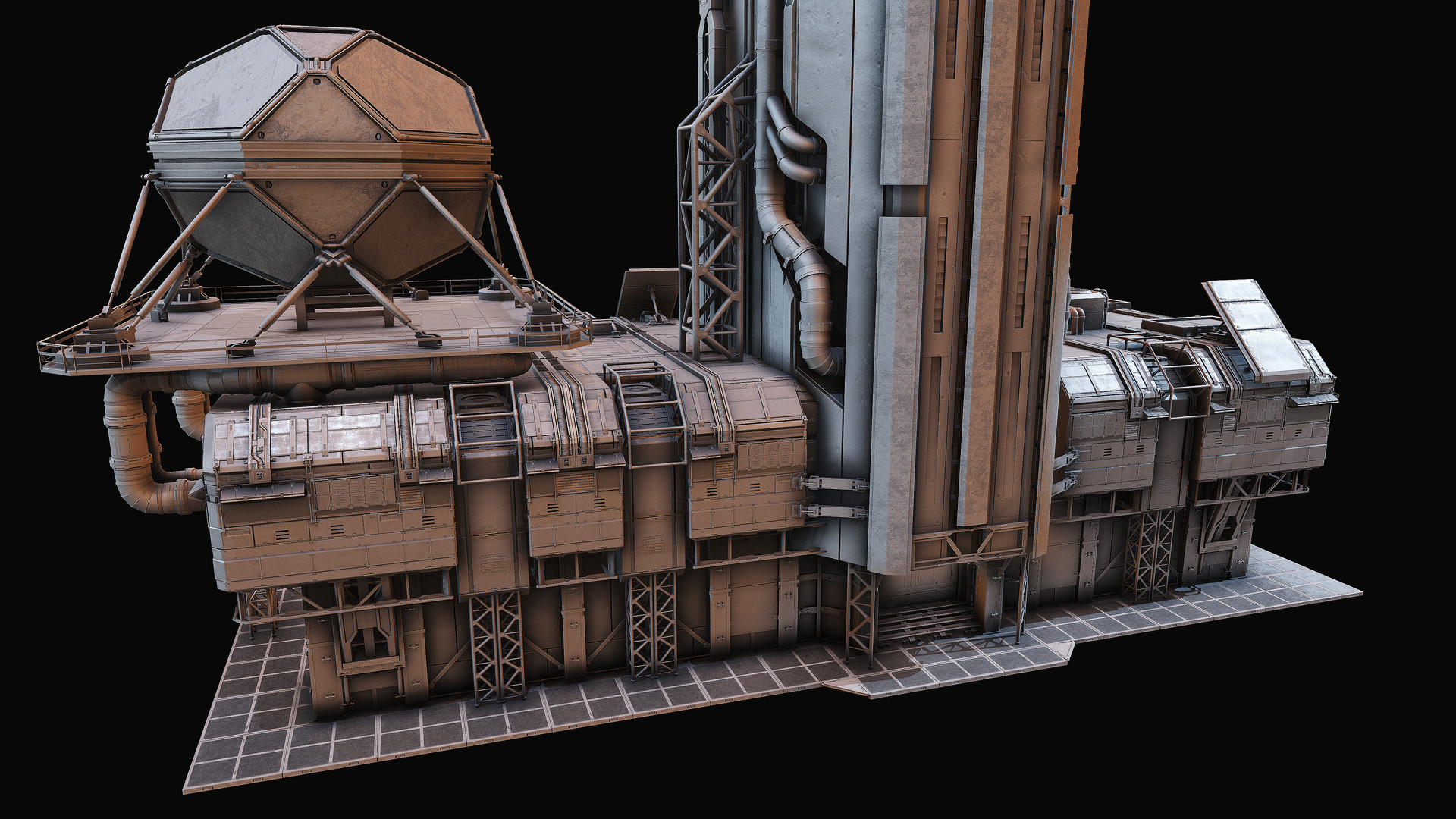 Clement Dieu - Star Citizen - landing pad/control tower kit