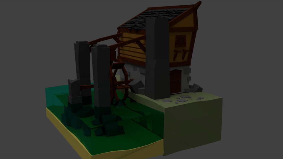 ArtStation - Waterwheel House.