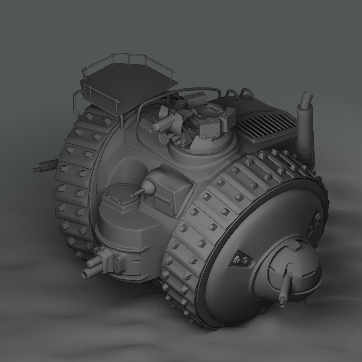 ArtStation - Dieselpunk tank concept WIP (finished)