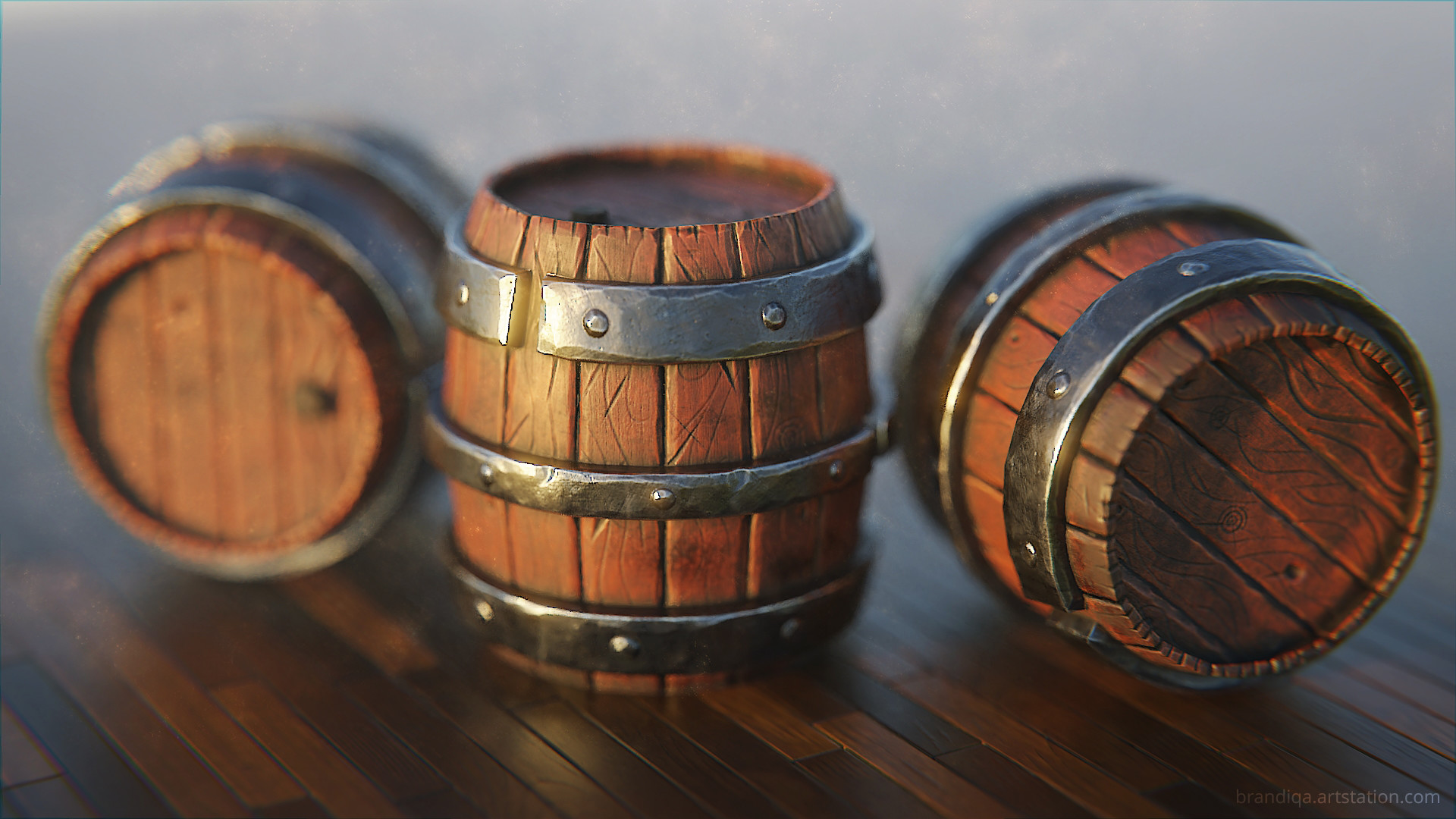 Michael Wanyoike - Stylized Barrel - PBR Game Asset