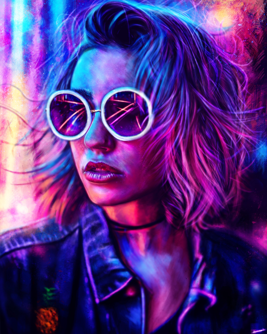 ArtStation - Neon Madness/Portrait practice #2