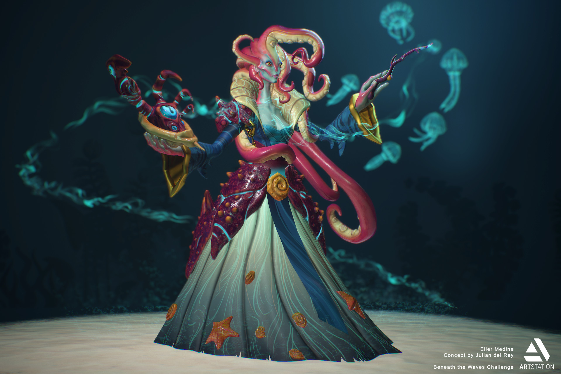 Elier Medina - Beneath the Waves - Yevnna the mage