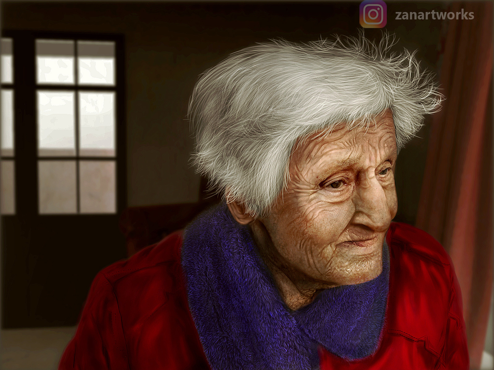 ArtStation - Old woman digital painting