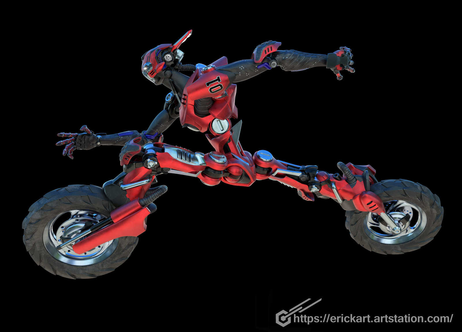 Erigon Art - Red Flare - Runner Robot