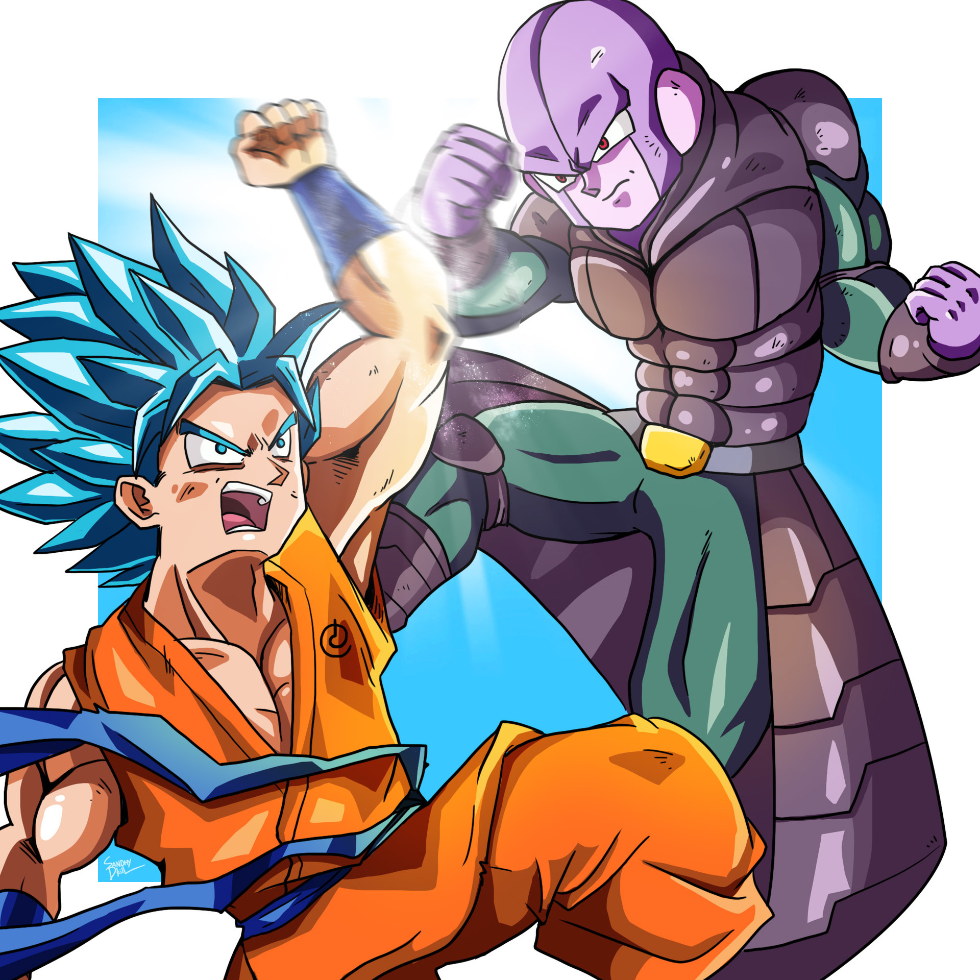 how to draw goku vs hit