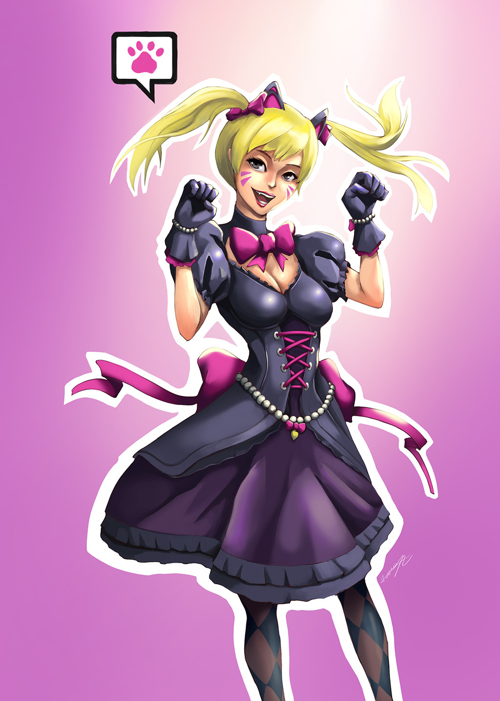 ArtStation - Black cat D.va Fanart, simon Kim