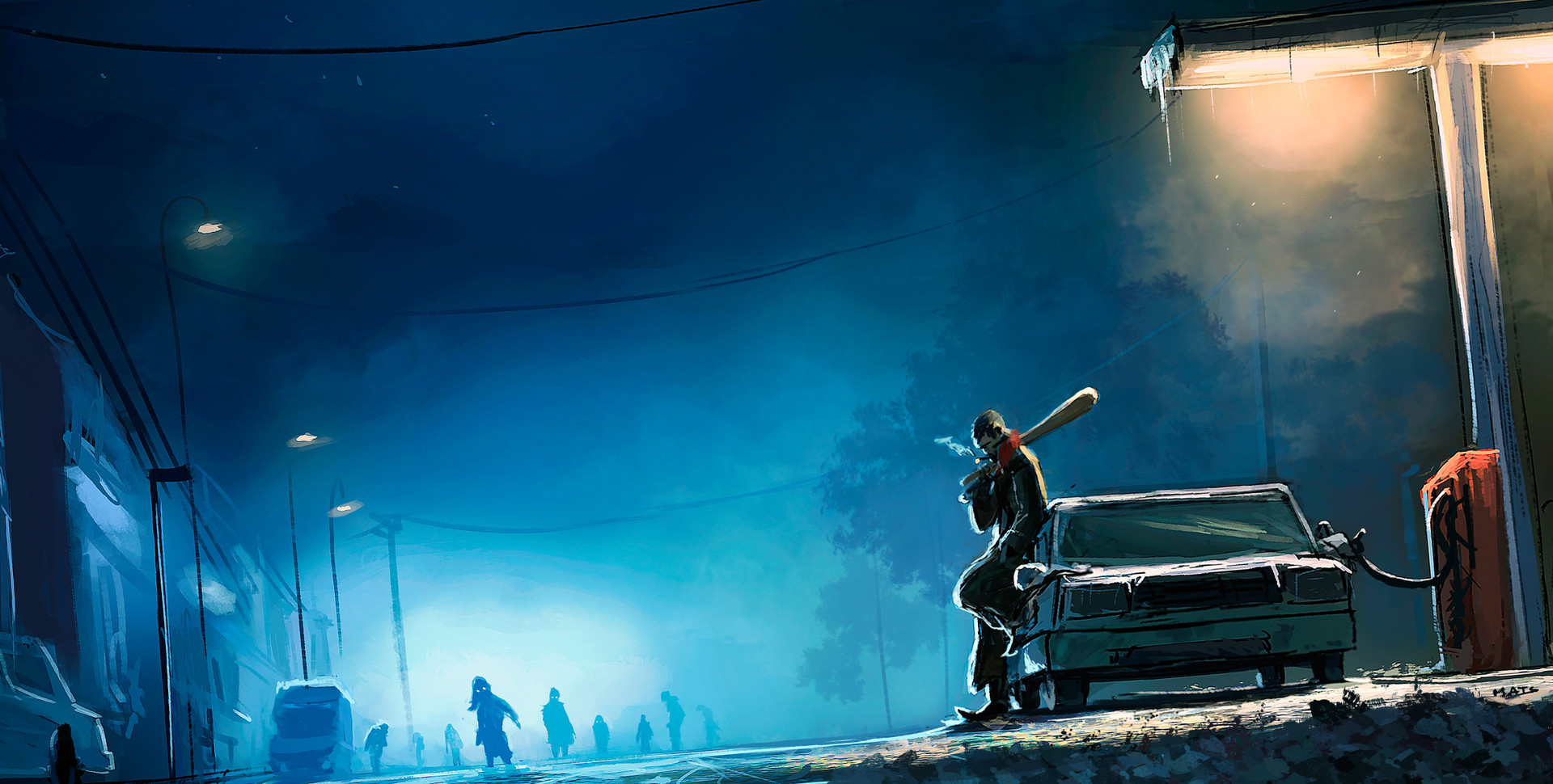 ArtStation - Gas station at night