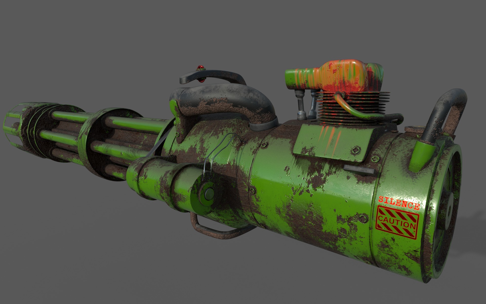 ArtStation - Crazy rotary cannon with laser