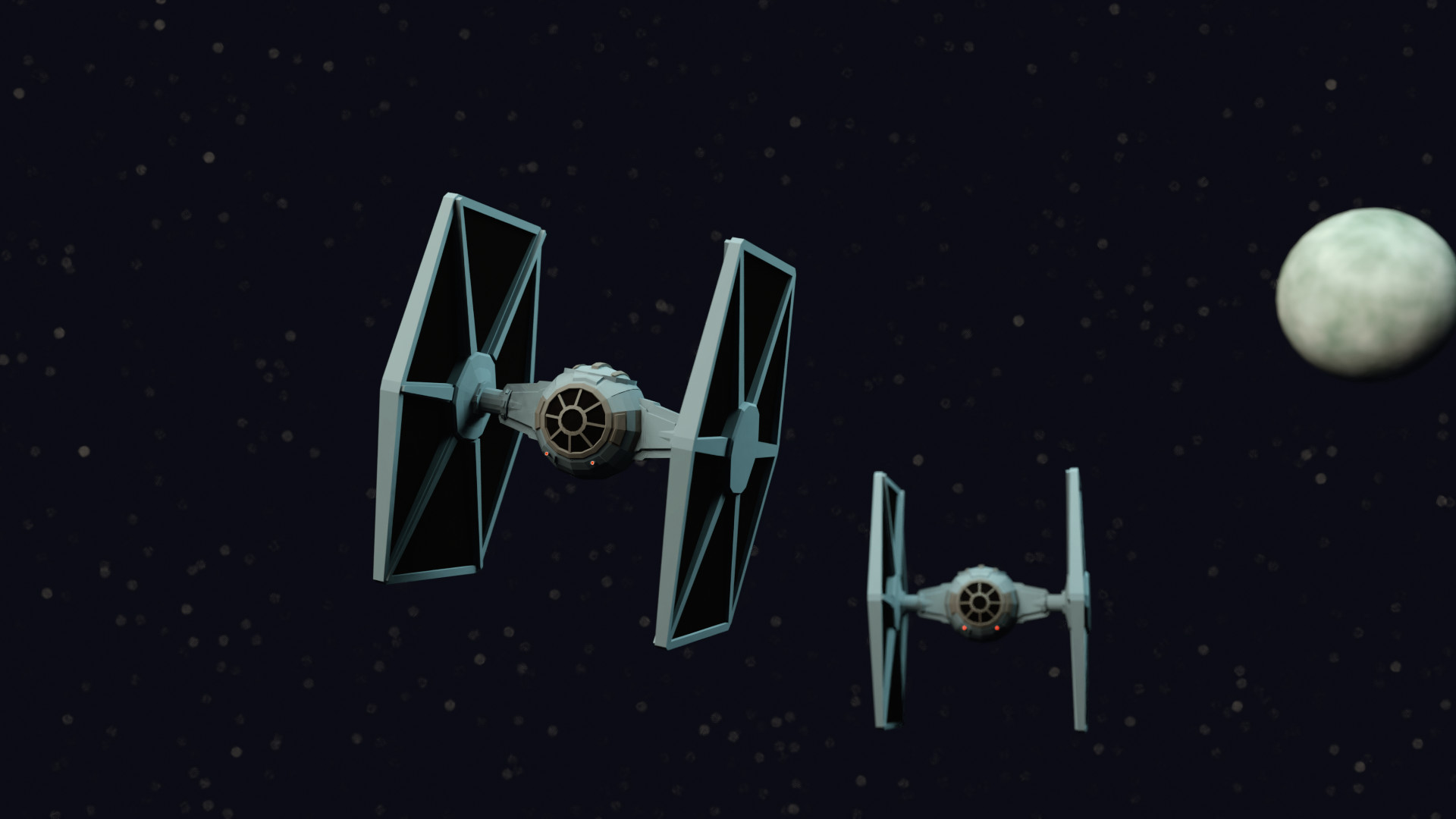 ArtStation - Low Poly Tie Fighter