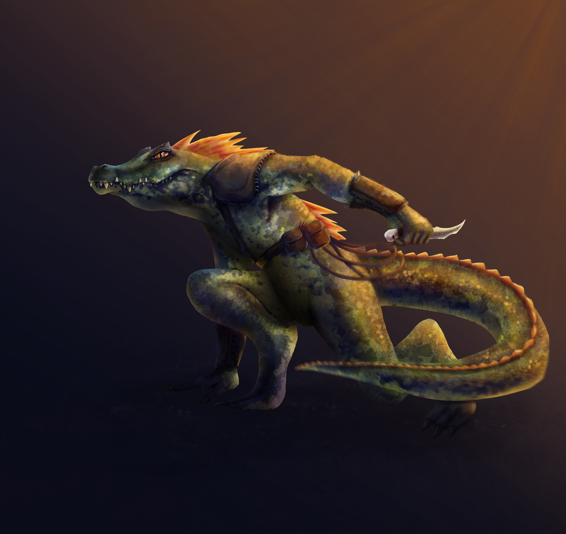 anthropomorphic lizard art