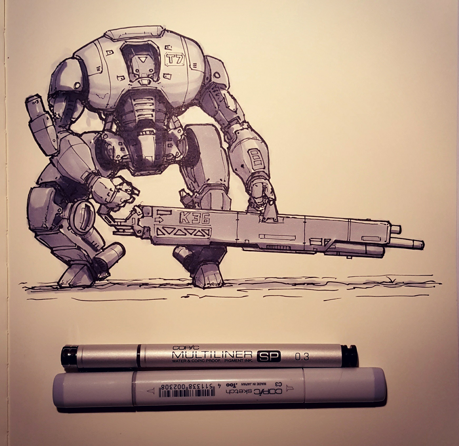 ArtStation - Big Metal dude with gun