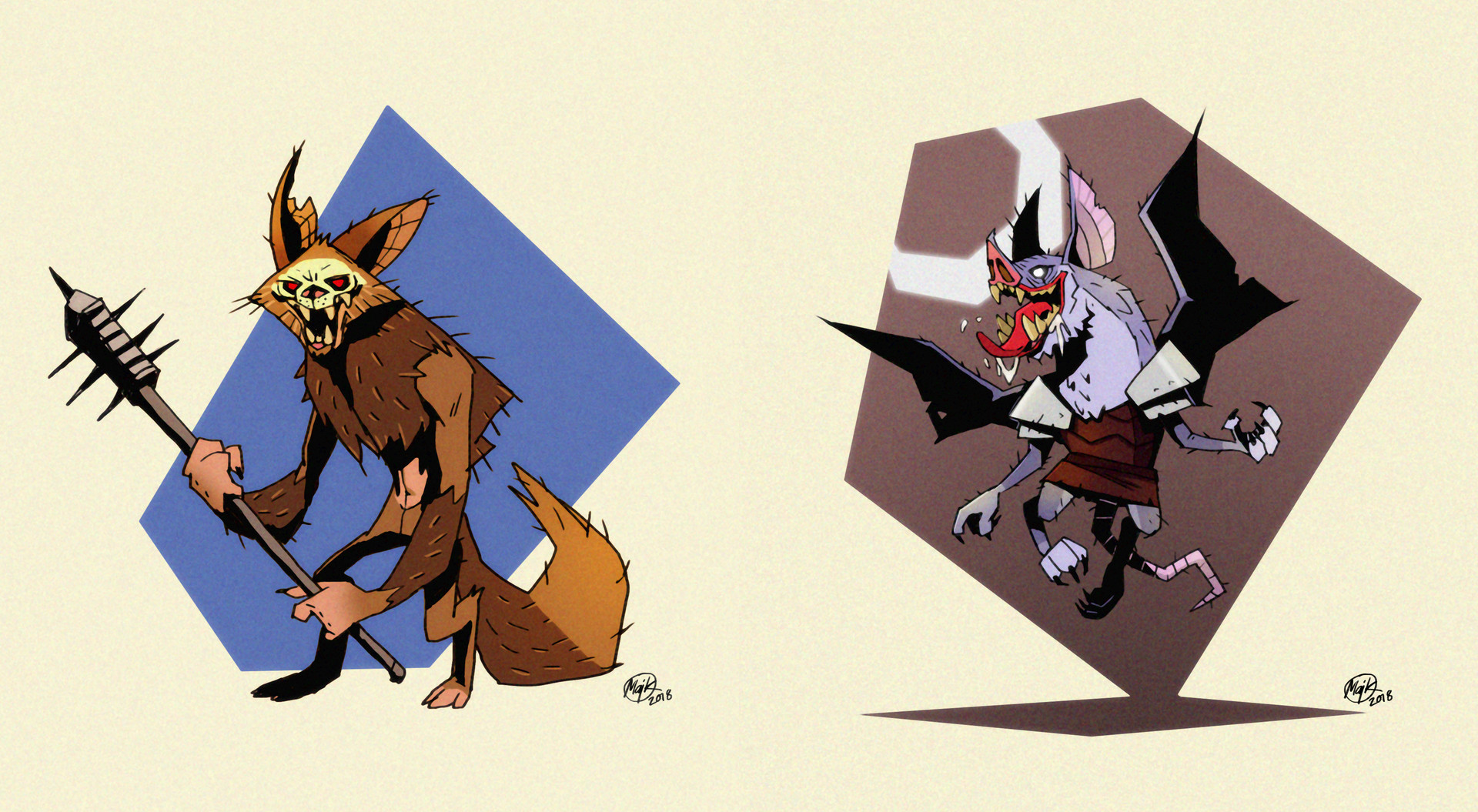 ArtStation - Hyena Warrior and Blood Bat