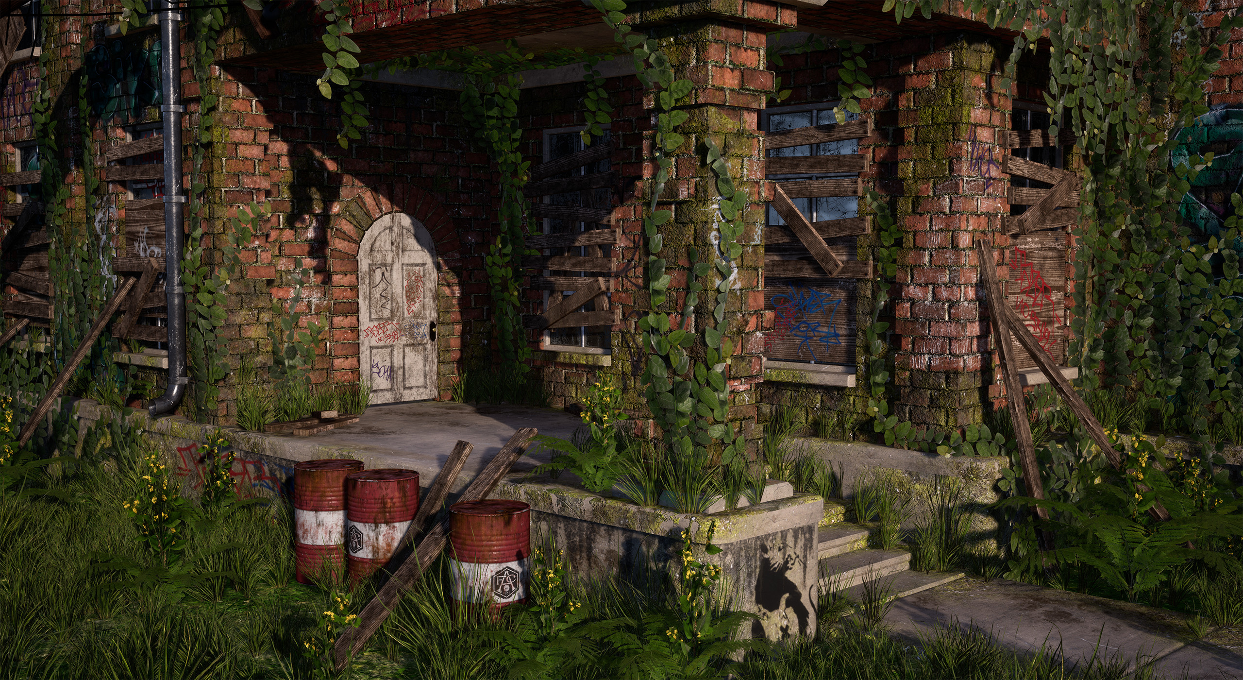 Russell Rector - Overgrown Brick Building