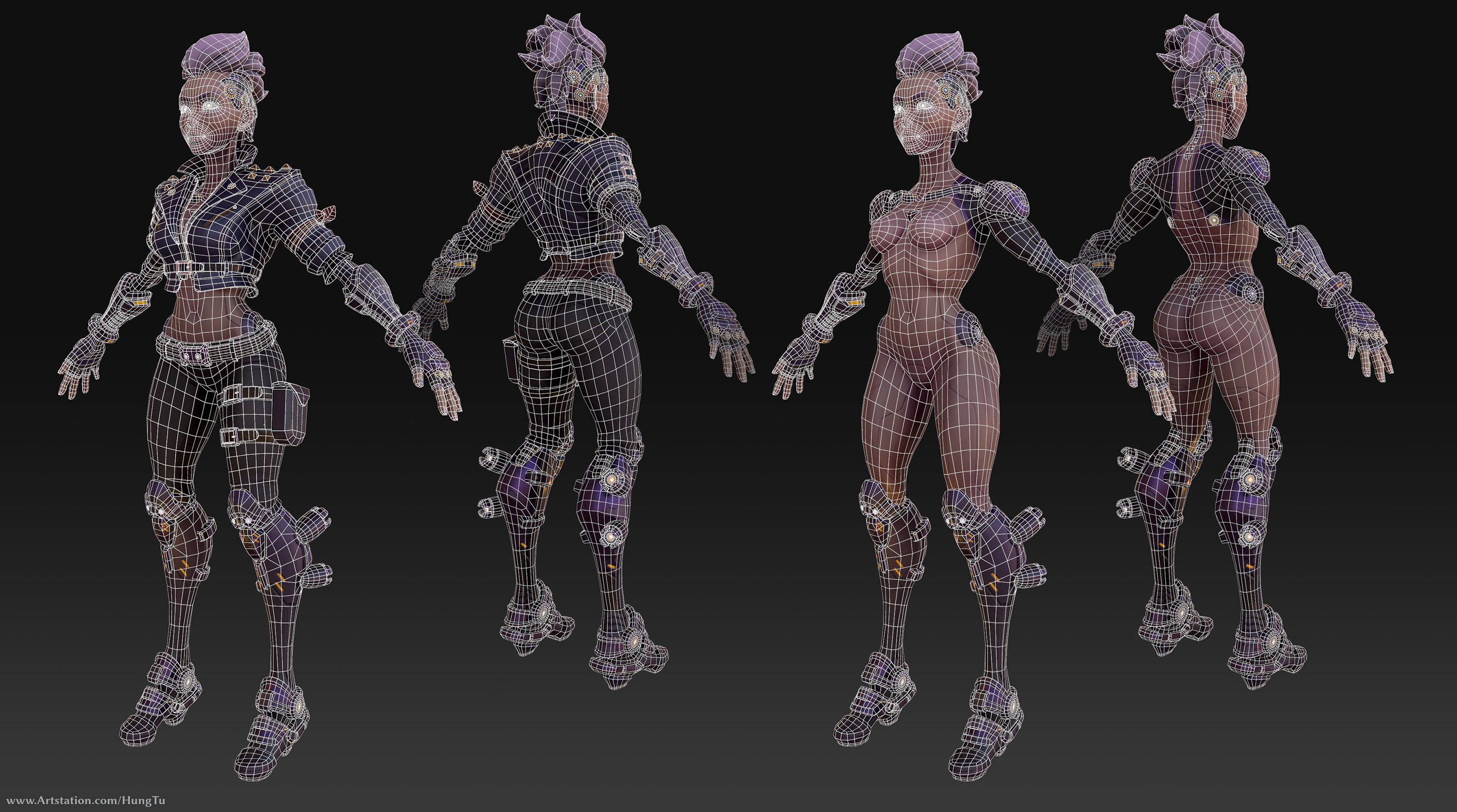 Dinamuuu 3D - Cyberpunk Girl Game Model