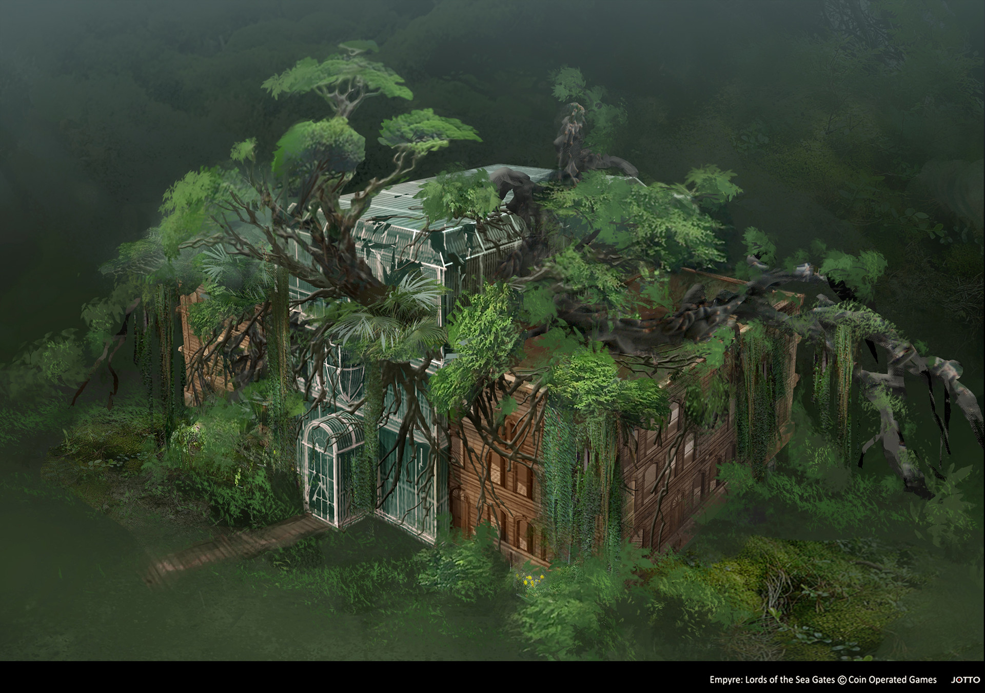 J.Otto Szatmari - Ruined Laboratory Building - concept art/sketches