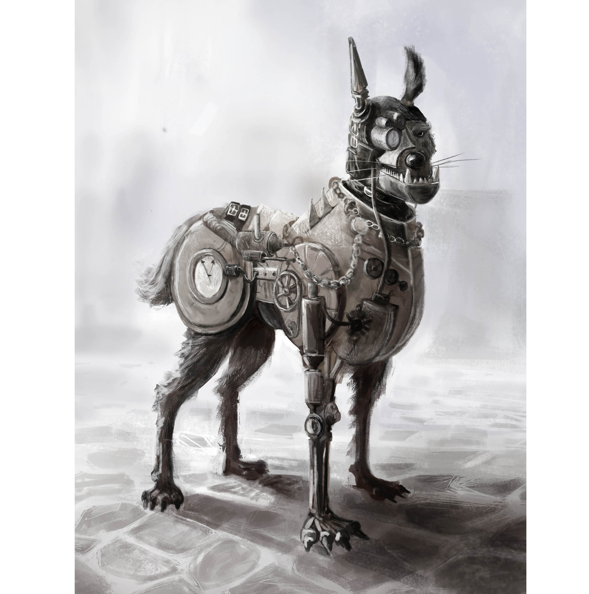 ArtStation - Steampunk dog sketch!