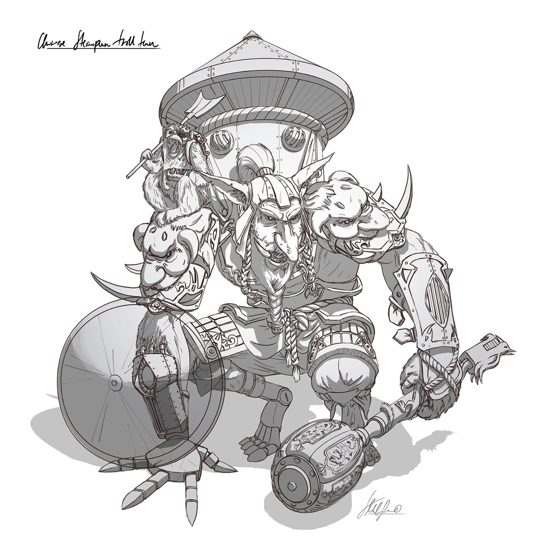 ArtStation - Jinjin, Chinese Steampunk Tenk Troll, Tanja G. Milosavljevic