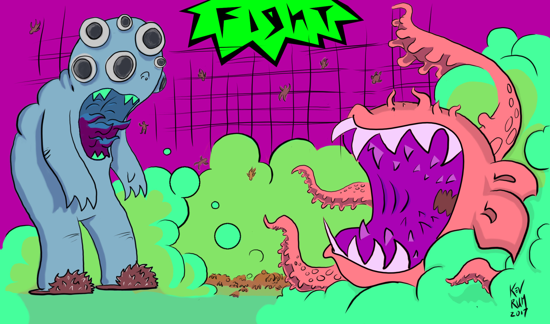 ArtStation - monster battle