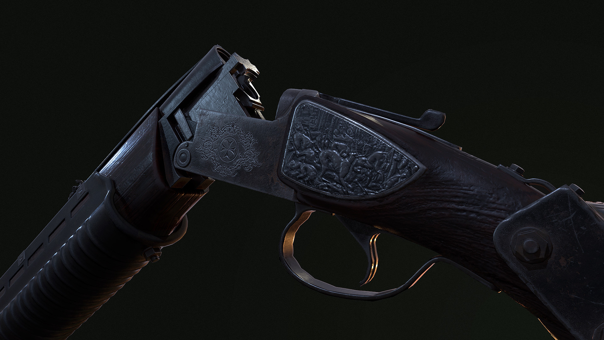 ArtStation - Vertical double-barreled shotgun