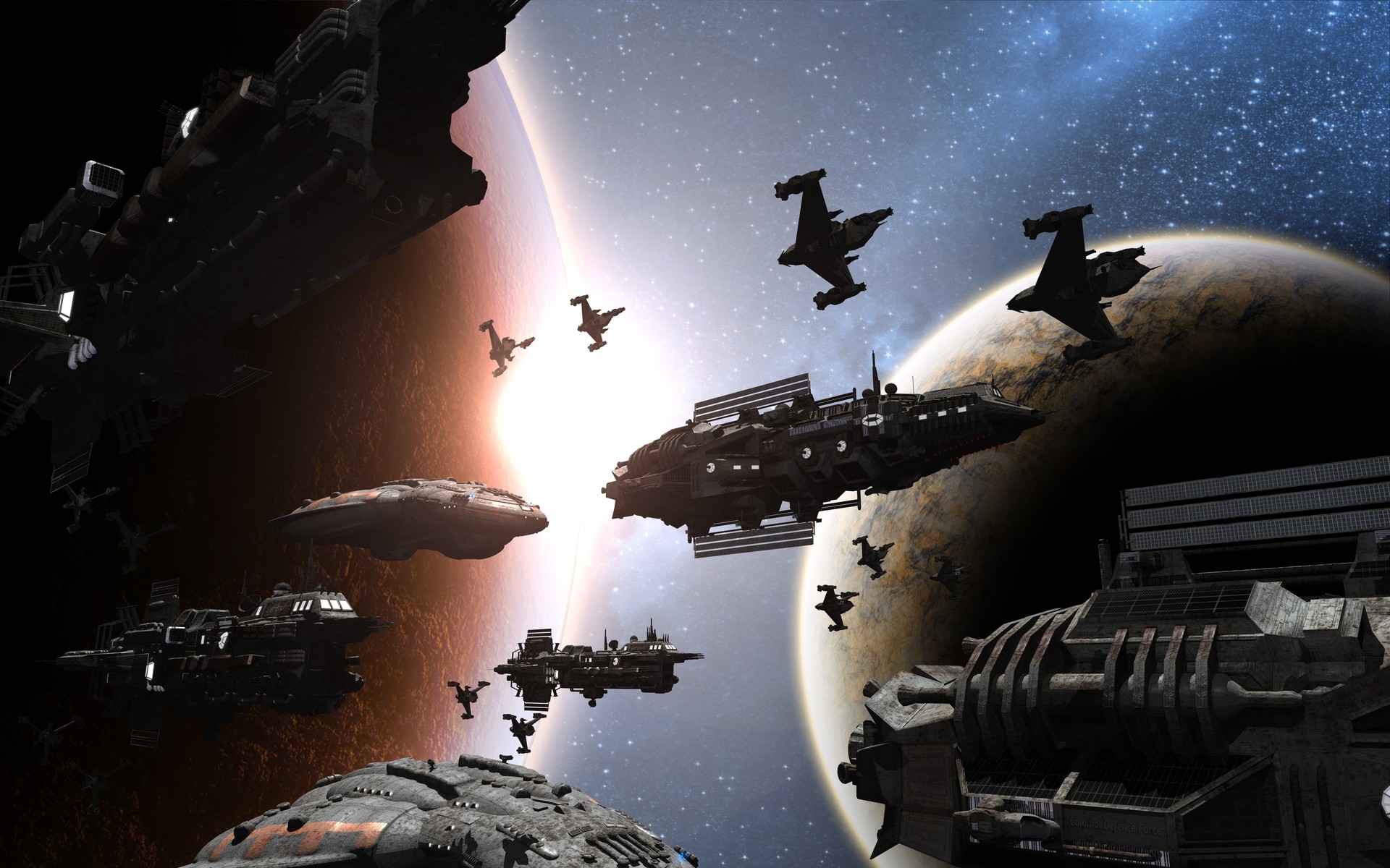 Spaceship Fleet Concept Art