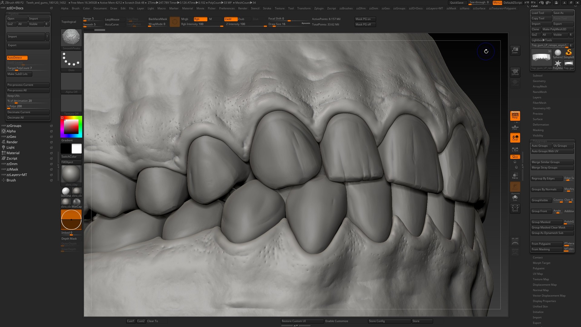 Simon Telezhkin - Realistic teeth 3d model with textures