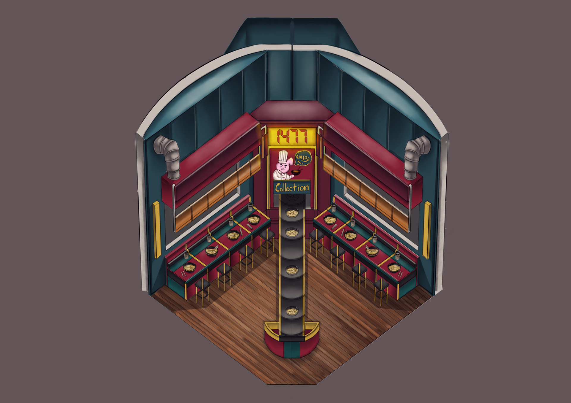 ArtStation - Fantasy Ramen House Interior