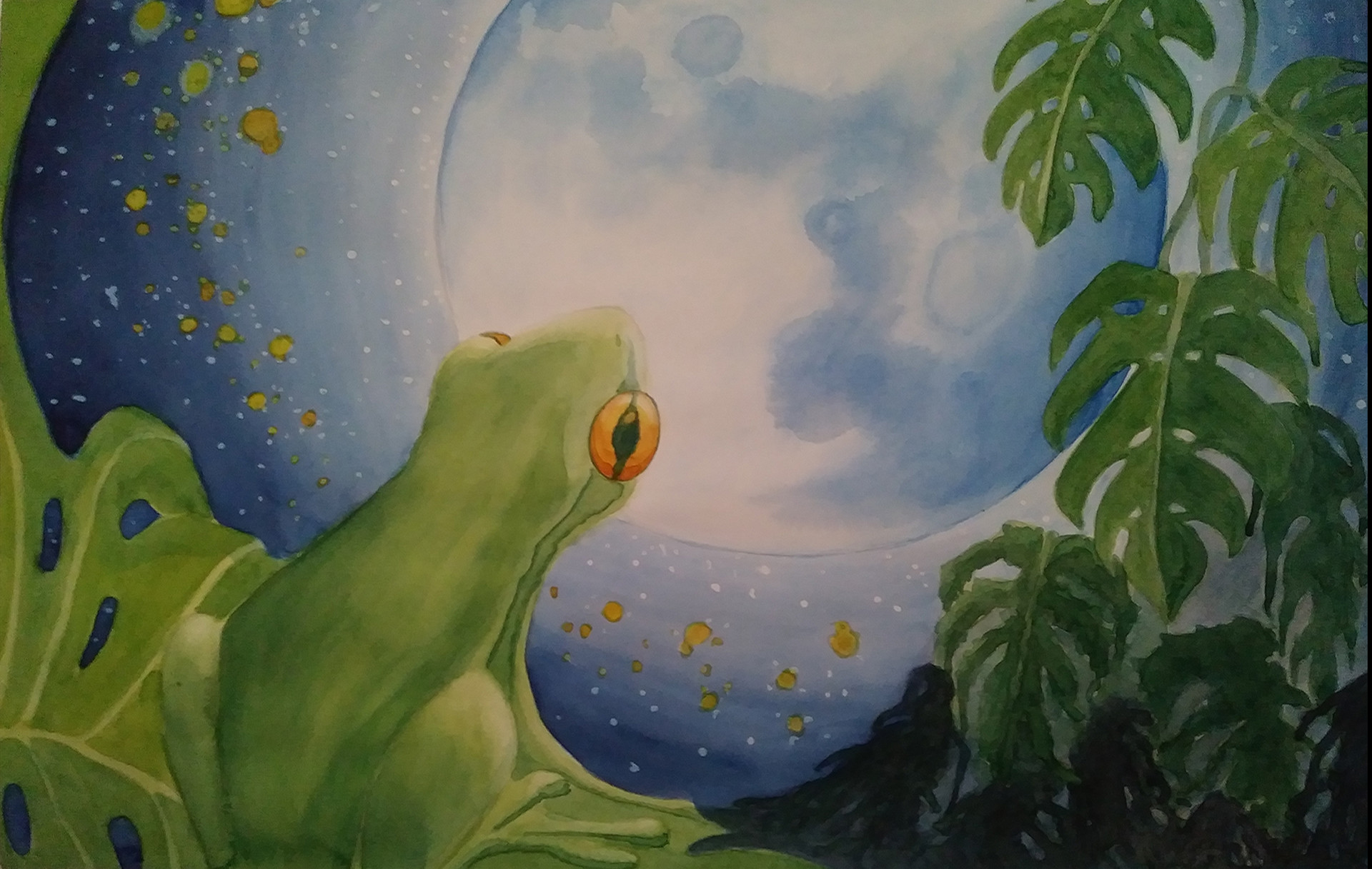 ArtStation - Frog and Moon