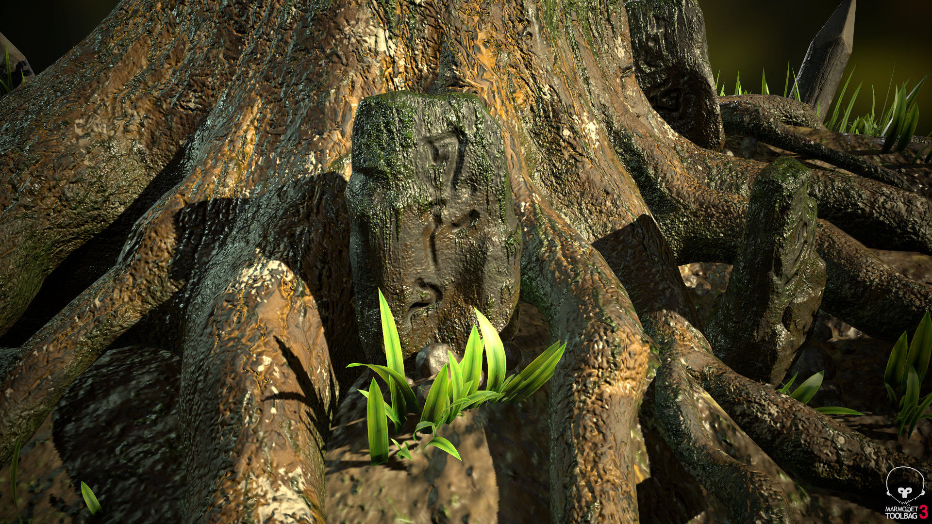 Syed Hafiz - Dragon Axe on Tree Stump (WIP)