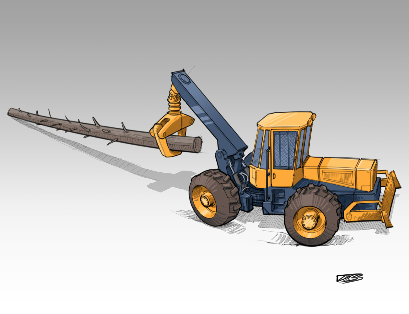 skidder drawing