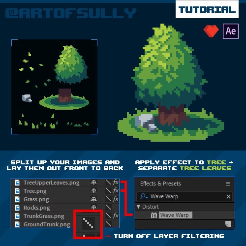 how to draw a pixel art tree