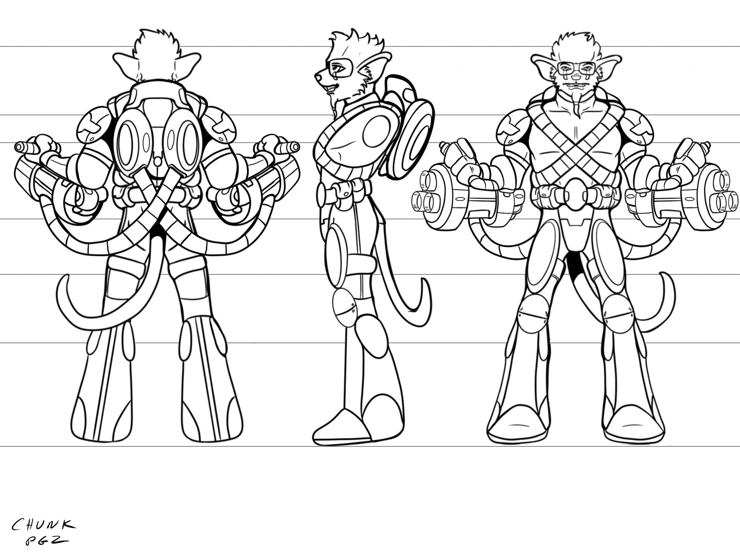 Sean Tourangeau - Action Mice Model Sheets